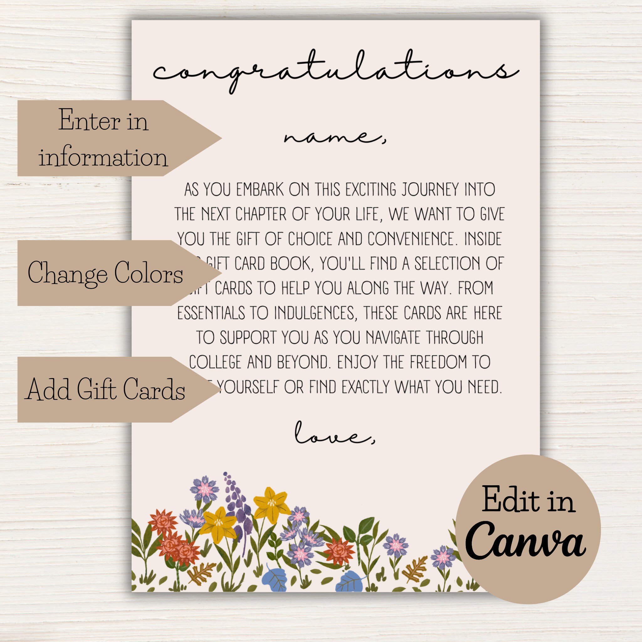 Editable Graduation Gift Card Book, Gift Card Holder Book, Handmade ...