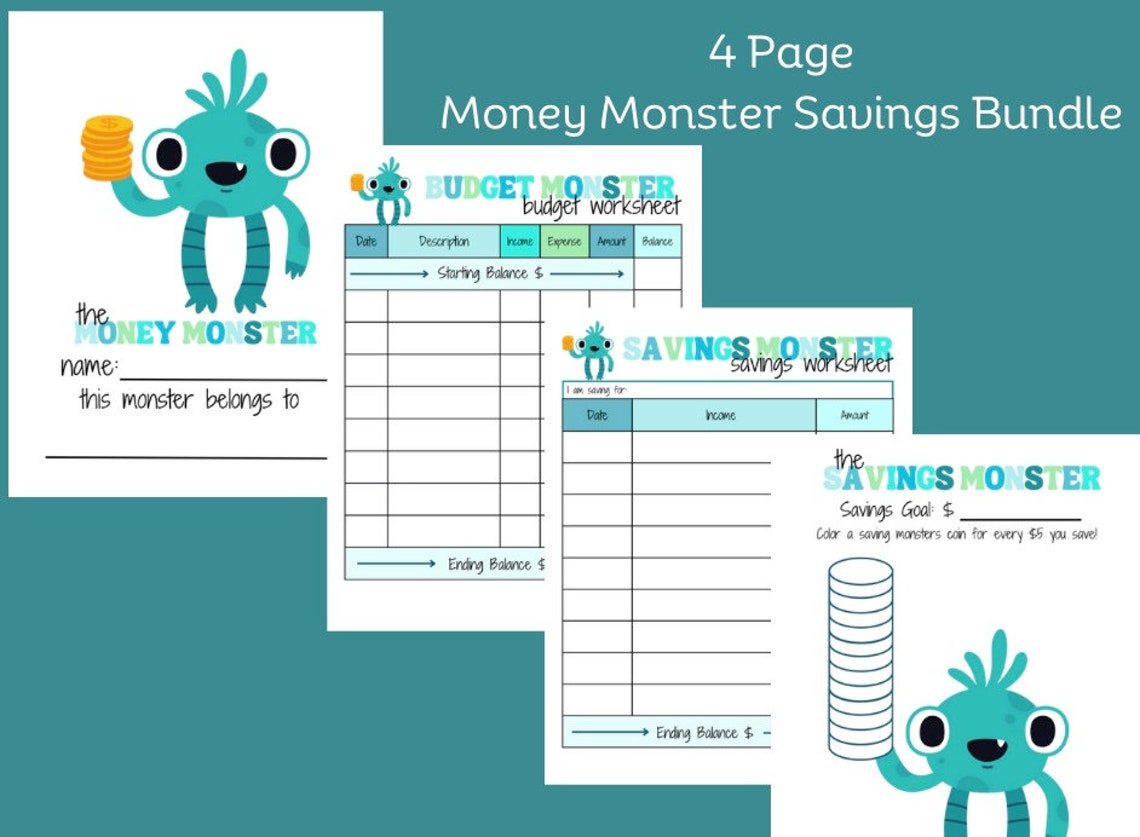Kids Savings Tracker, Kids Saving Challenge Printable, Kids Savings ...