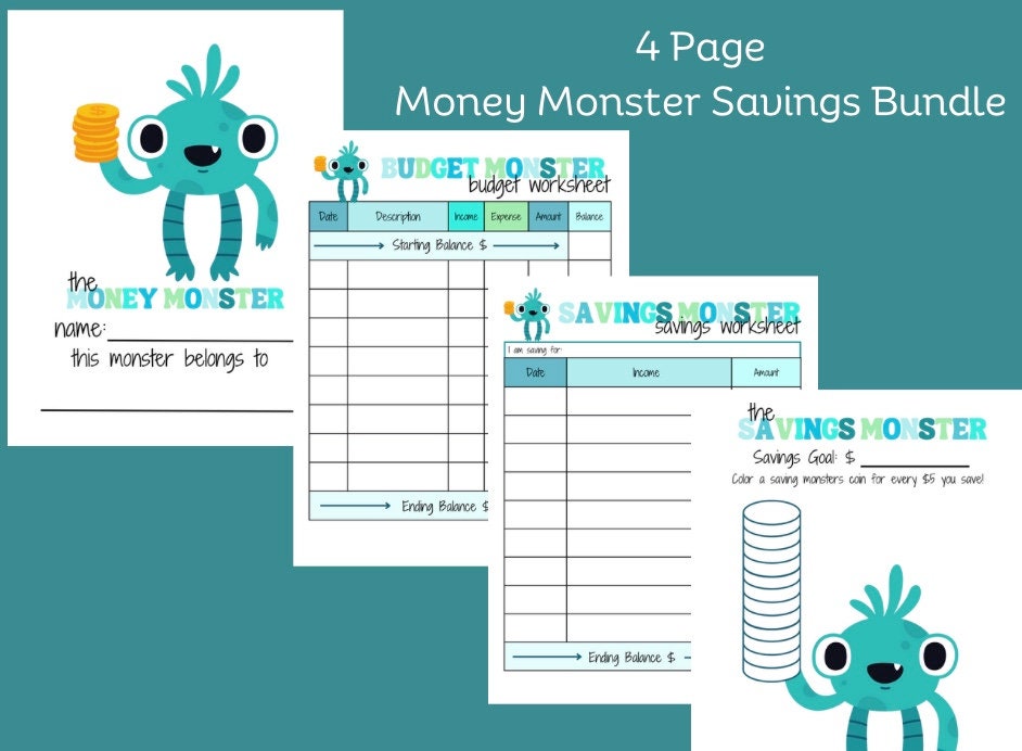 Kids Savings Tracker, Kids Saving Challenge Printable, Kids Savings ...