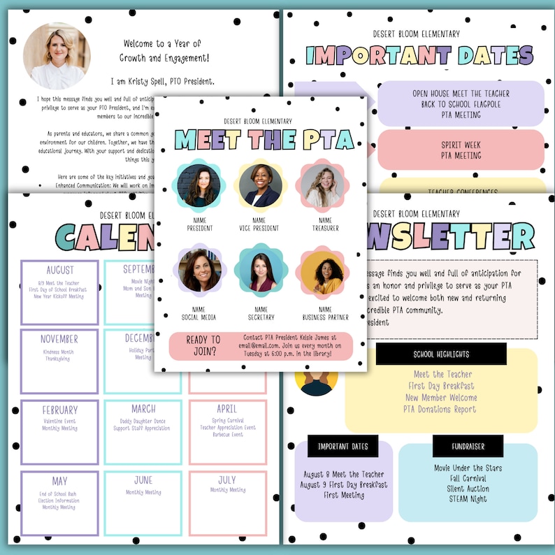 PTA Flyer, Calendar of Events, Fundraiser Ideas, Recruitment Flyer,pta ...