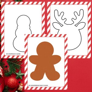 Roll a Snowman, Gingerbread Man, Reindeer Dice Game (digital Download ...