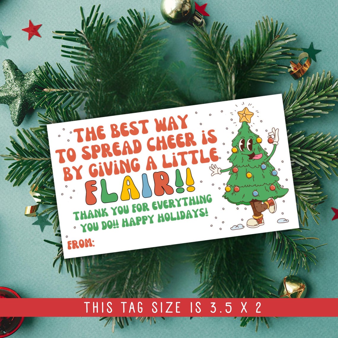 Holiday Teacher Gift Tag, Flair Pen School Supplies (editable INSTANT ...