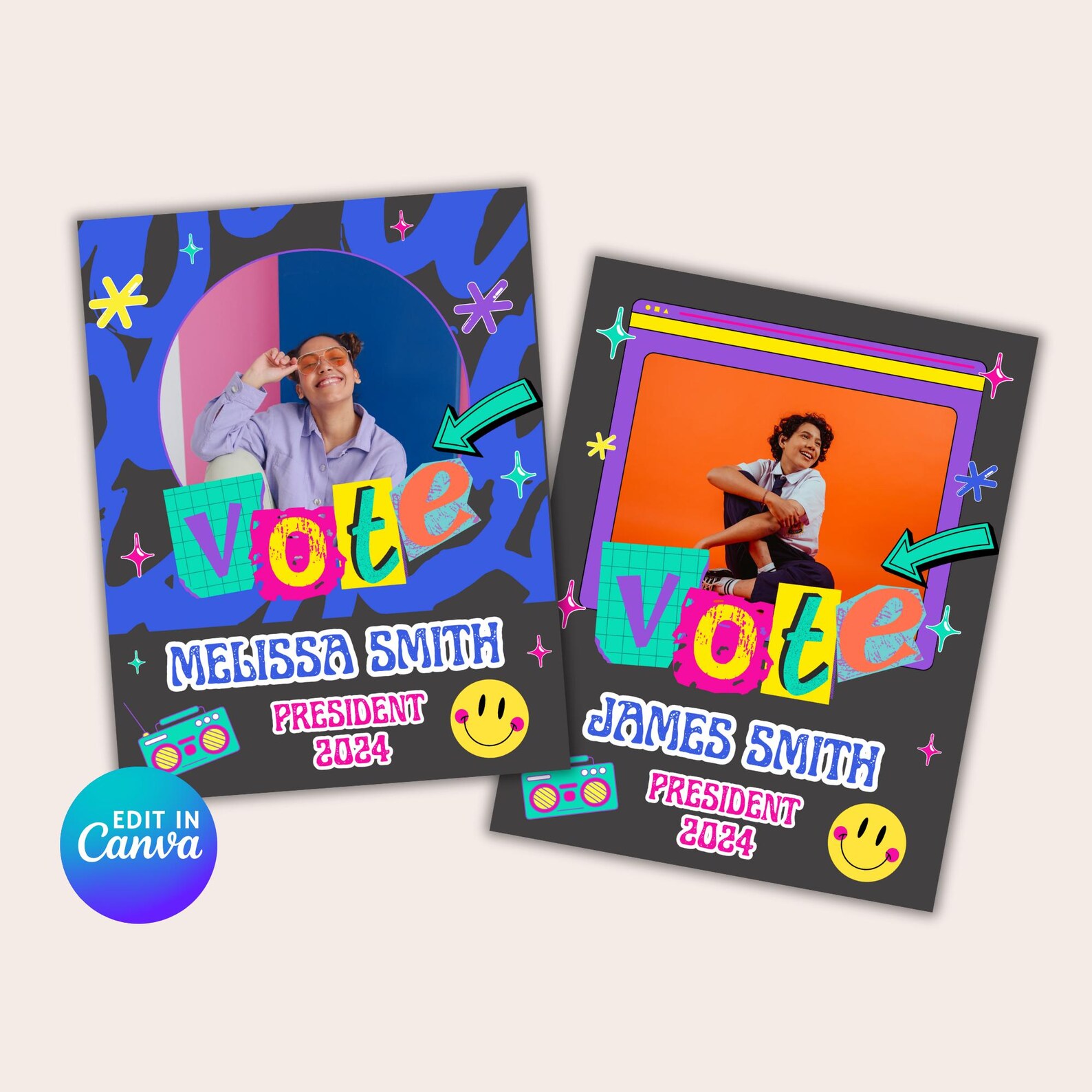 Student Council Campaign Flyer Templates: Editable Voting Posters ...