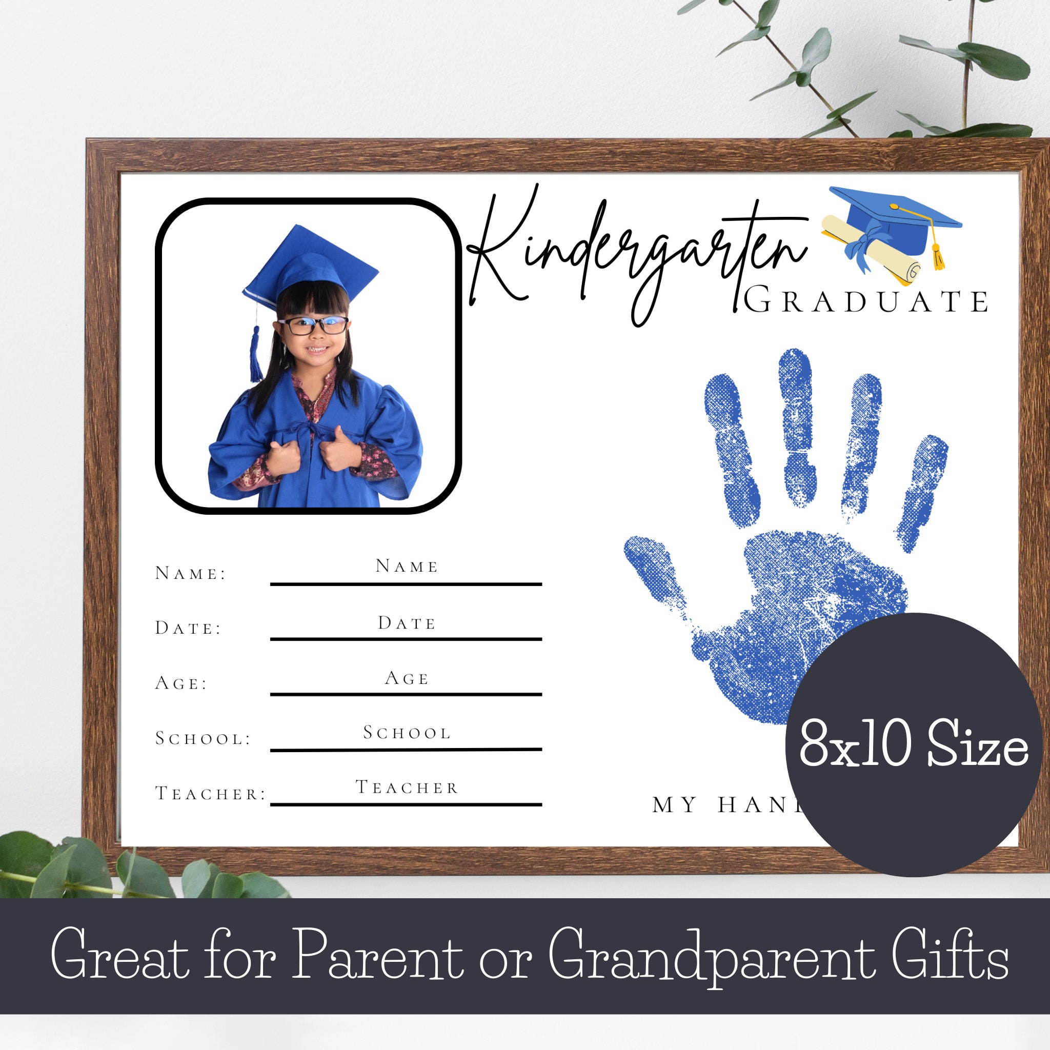 Kindergarten Graduation Handprint Keepsake: Editable Canva Template - Etsy