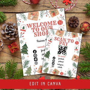 Holiday Market QR Code Scan to Pay Sign: Business Flyer (digital ...