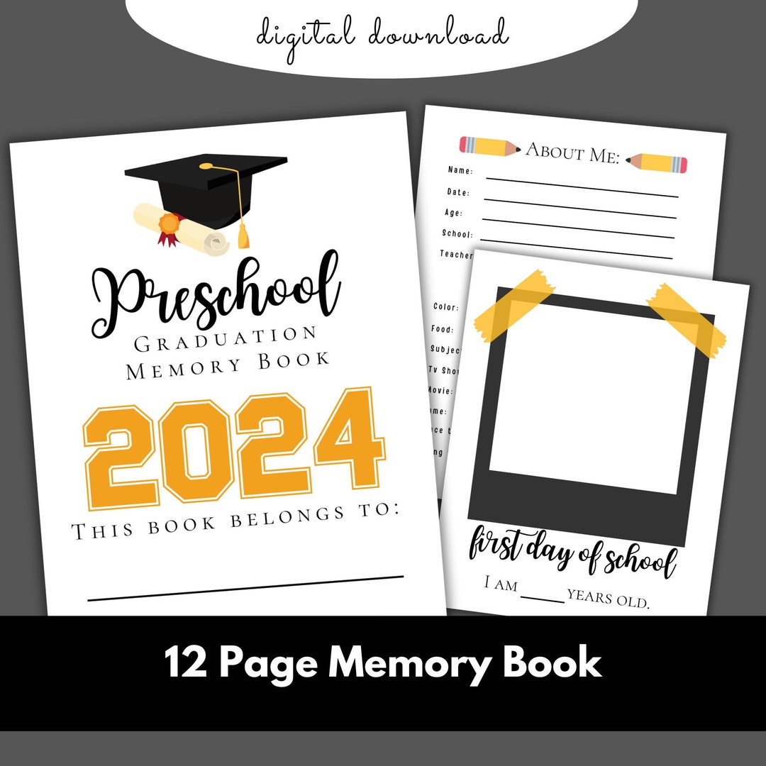 Preschool Graduation Memory Book, Preschool Graduation, Memory Book ...