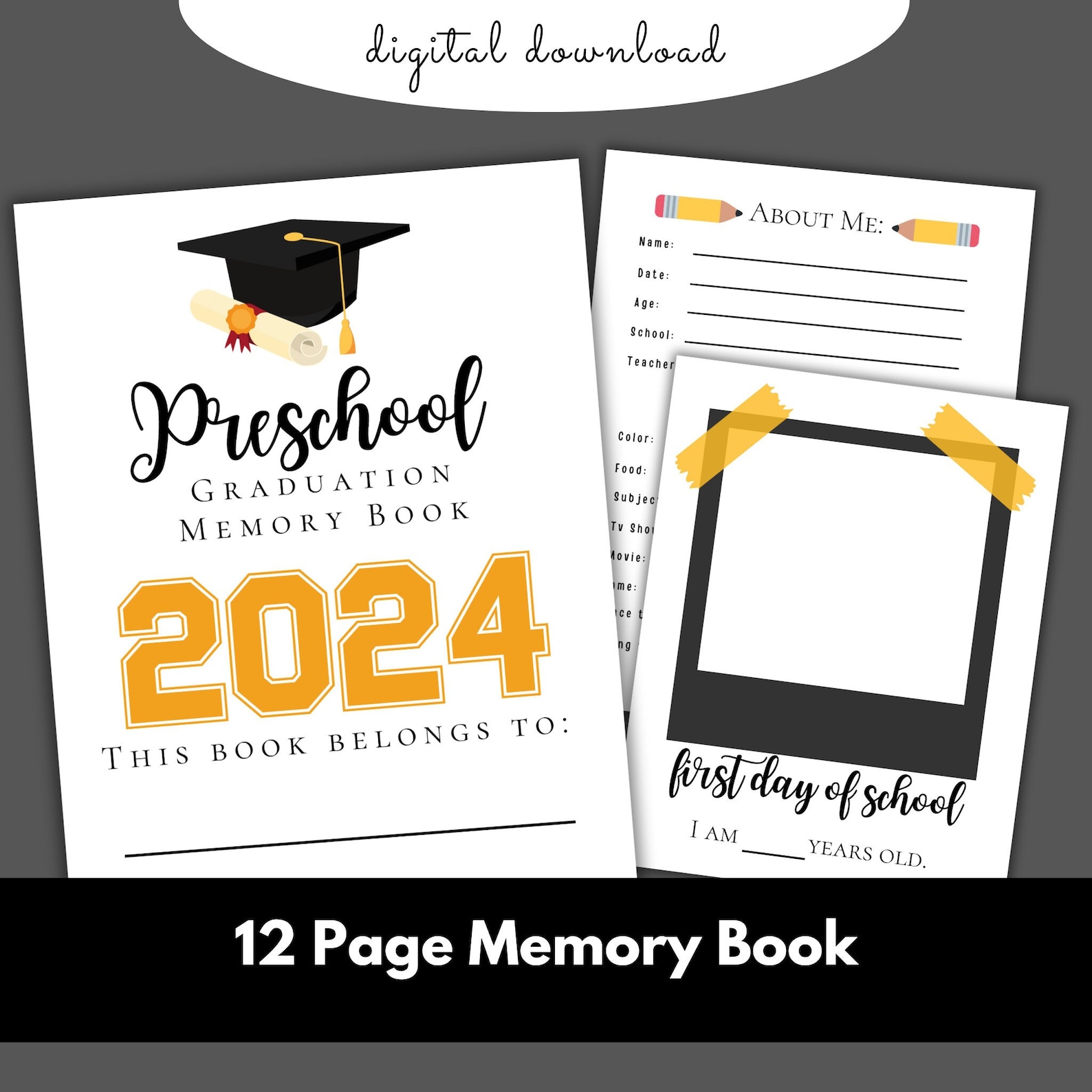 Preschool Graduation Memory Book, Preschool Graduation, Memory Book ...