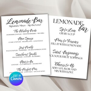 Soda Bar Sign: Signature Drink Mixes (PDF & PNG) - Etsy