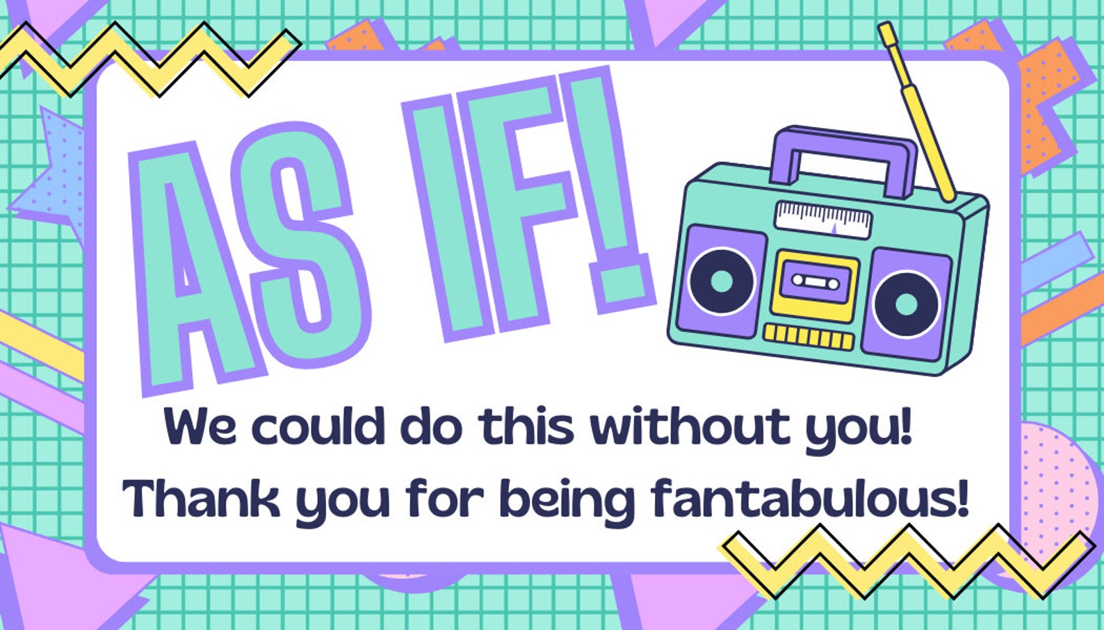 Retro 90s Thank You Tag 90s Party Theme Appreciation Gift - Etsy