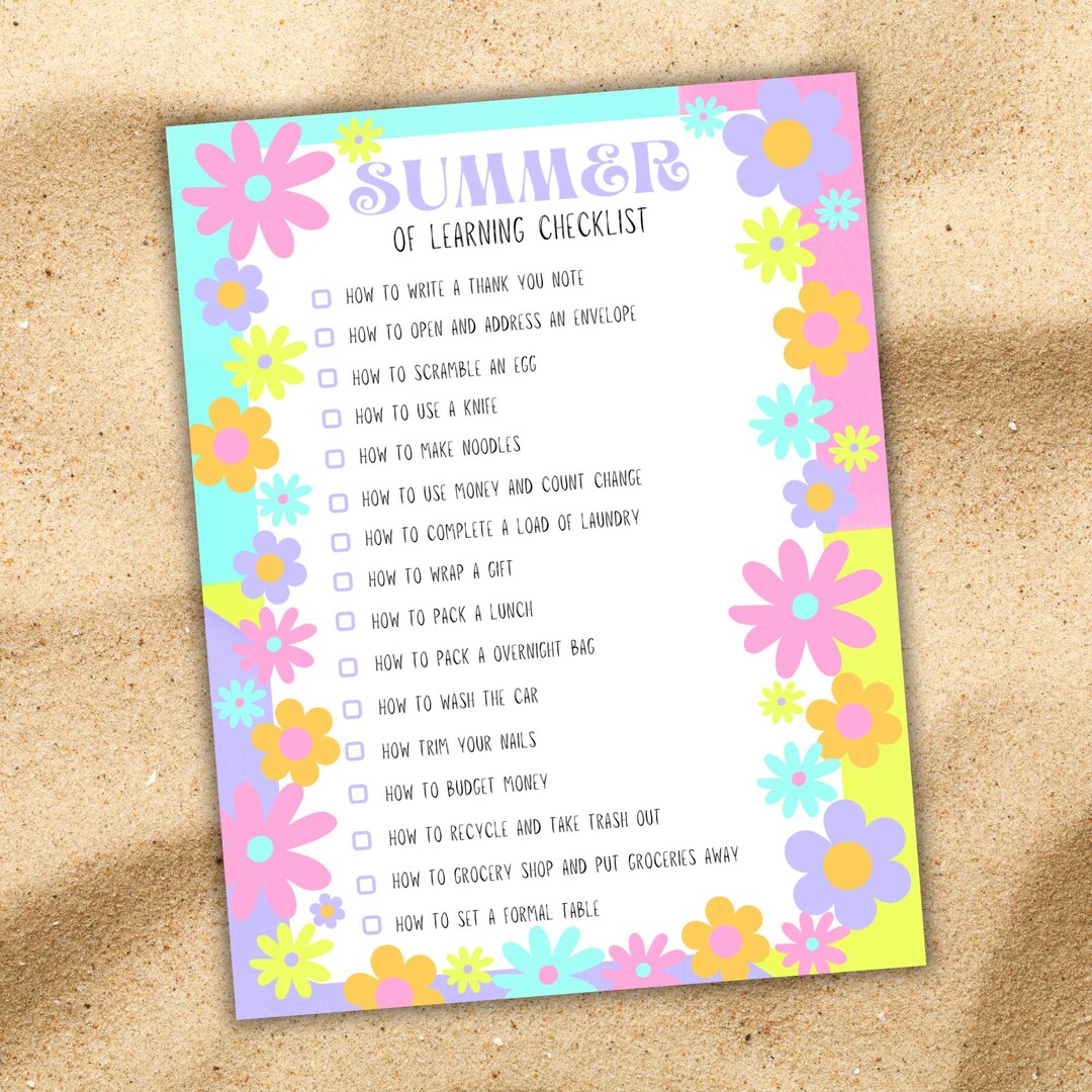 Kids' Summer Learning Checklist: Essential Life Skills (digital ...