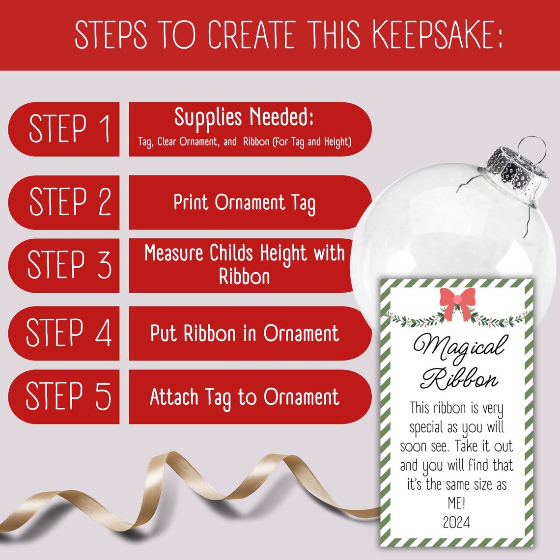 Ribbon Height Christmas Tag: Grandparent Gift (digital Download) - Etsy