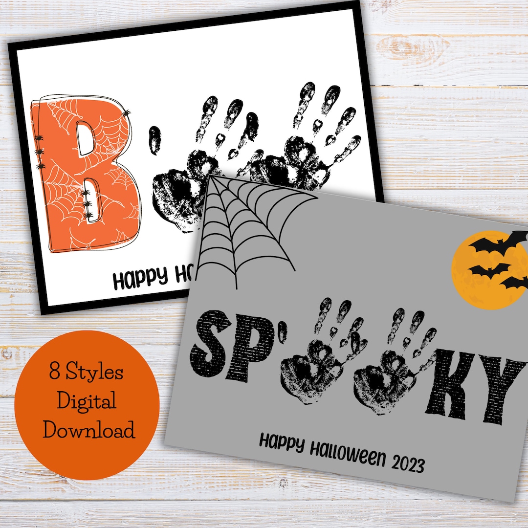 Halloween Handprint Craft Template, Happy Halloween, Baby's First ...