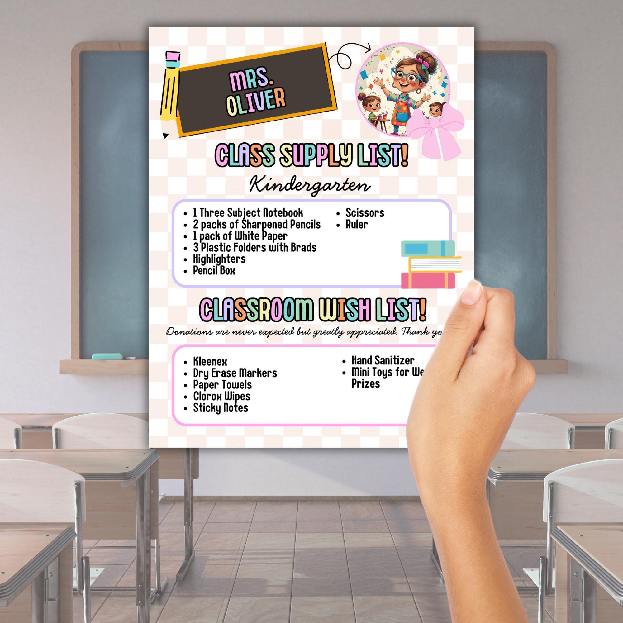 Editable Teacher Supply List Template: Classroom Wish List (canva PDF ...