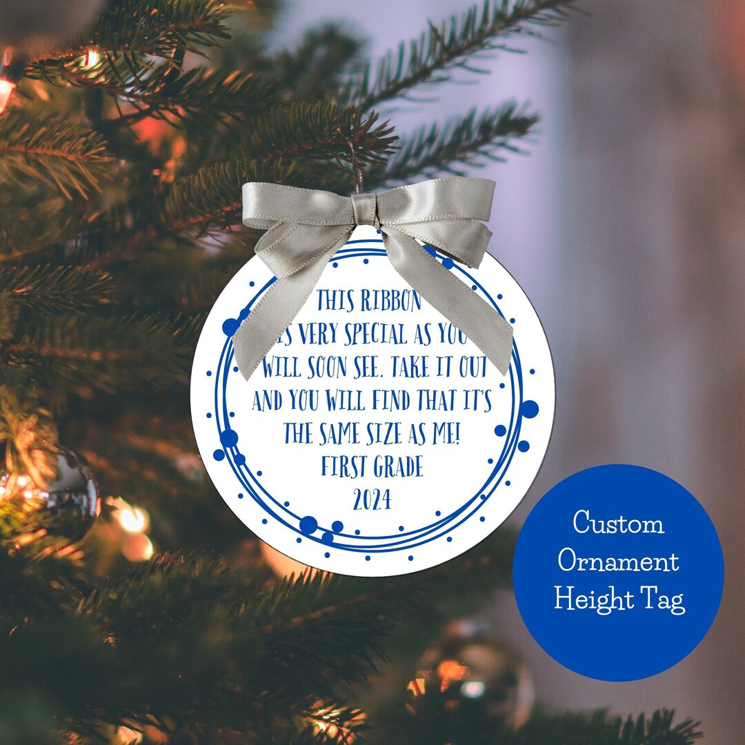 Custom Grade, Ribbon, Same Size as Me, Ribbon Ornament, Height Ornament ...