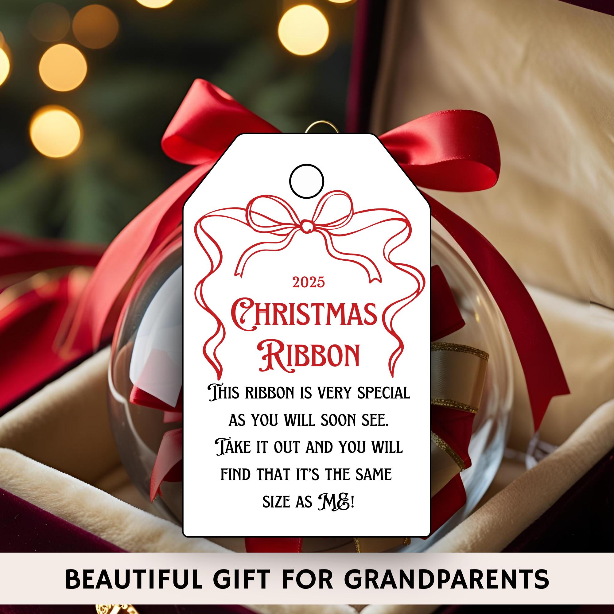 Editable Christmas Ornament Tag: Ribbon Height Keepsake (canva Template ...