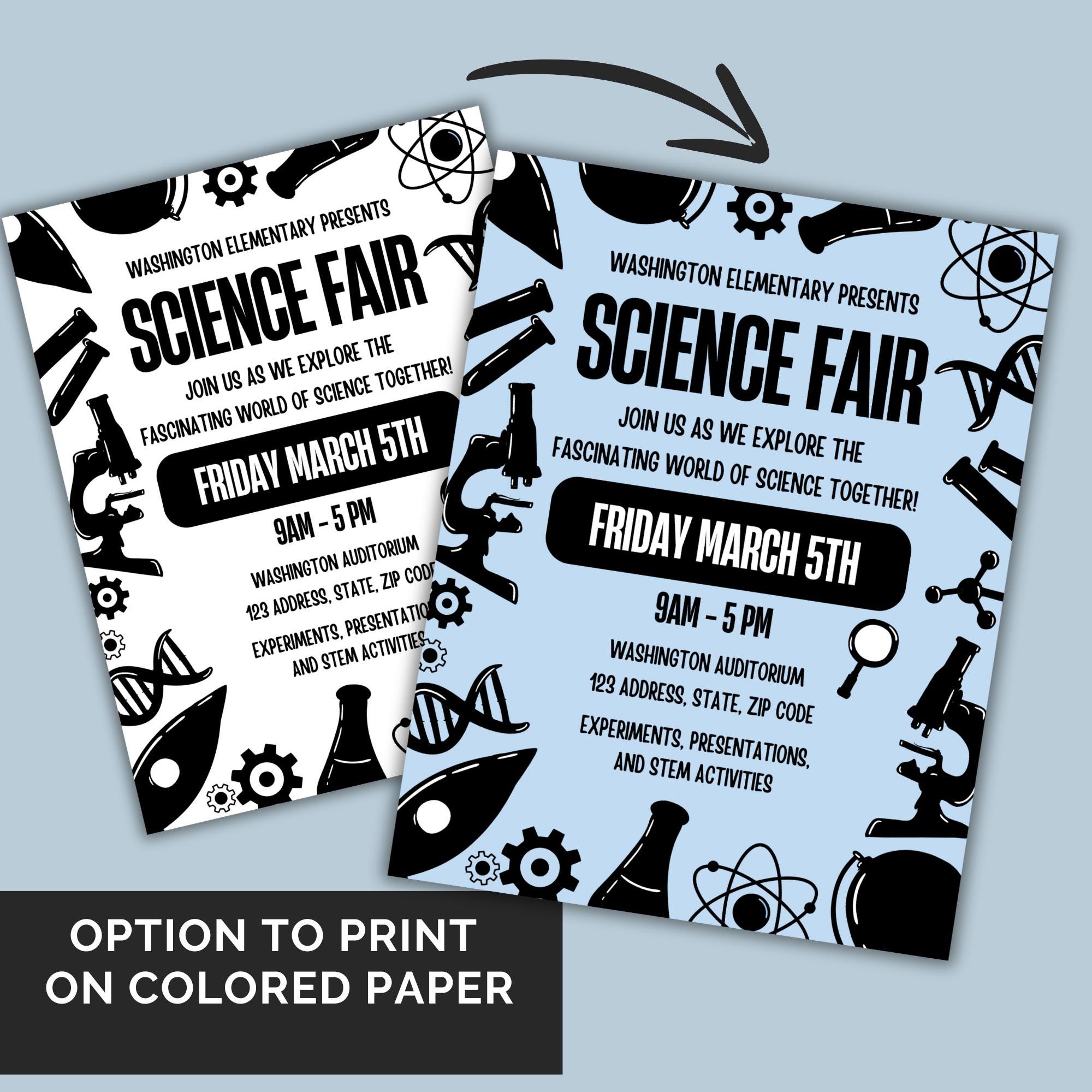Editable Science Fair Flyer Templates: Canva Design (A4) - Etsy