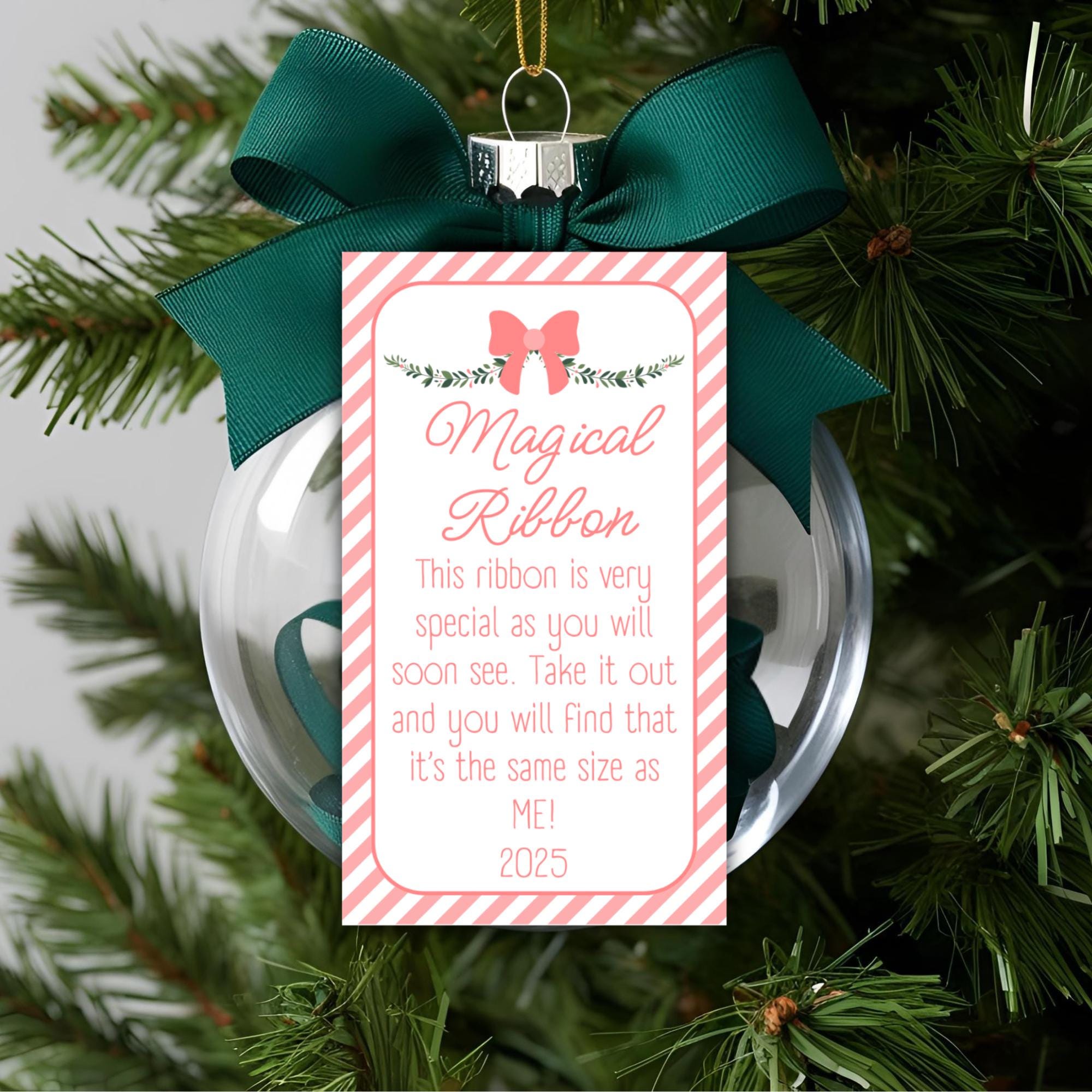 Height Keepsake Ornament Tag: Ribbon Growth Tracker (digital Download ...