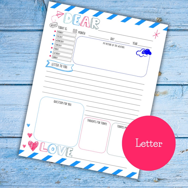 Digital Penpal Kit: Letter Writing Set, 6 Printable Pages (digital ...