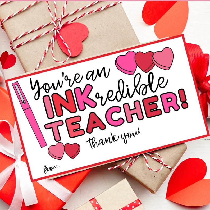 Flair Pens, Flair Pen Gift Tag, Teacher Valentine Tag, Valentine Tag ...