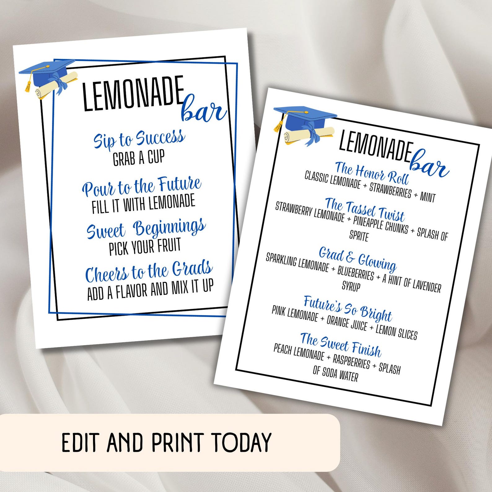 Graduation Soda Bar Sign: Refreshing Drinks Menu (PDF & PNG) - Etsy