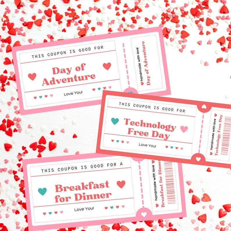 Editable Kids Valentine's Day Coupons: Printable Love Coupon Book ...