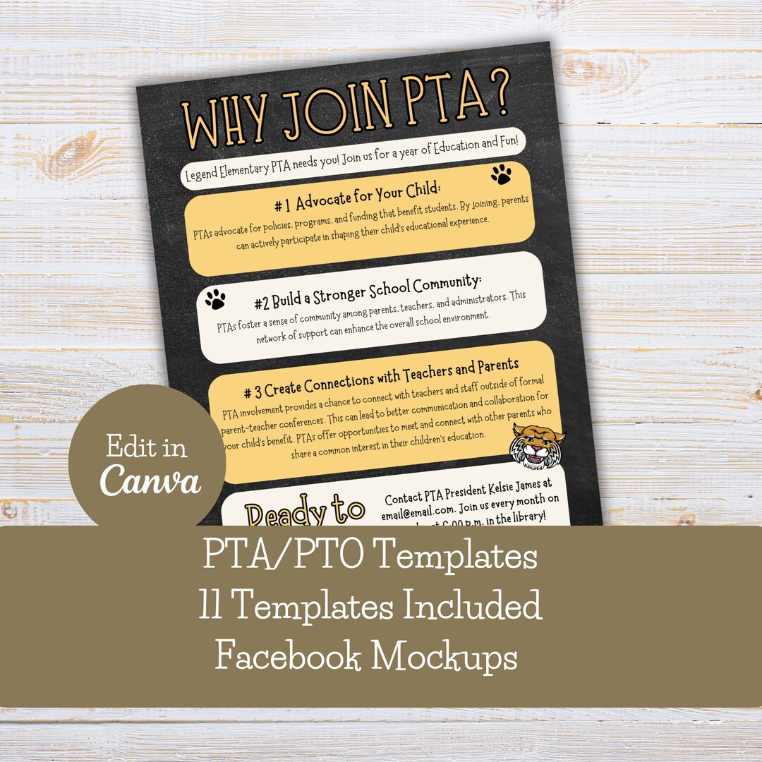 Editable PTA/PTO Bundle Includes Recruitment Flyers - Etsy
