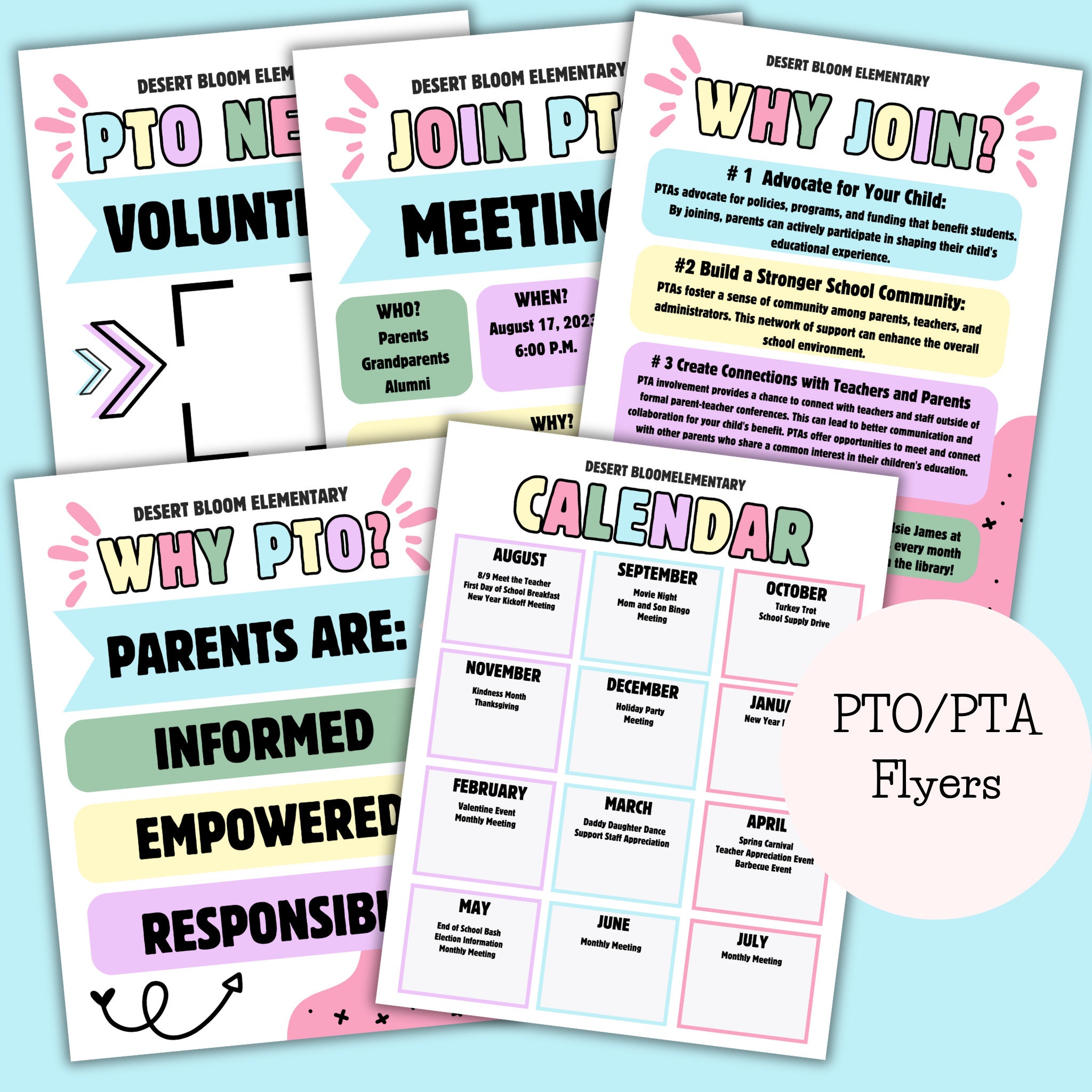 Editable PTA Flyer Templates: Canva Design (digital Download) - Etsy UK