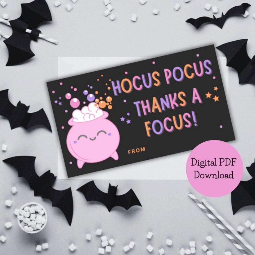 Editable Halloween Gift Tag Template, Hocus Pocus Design (digital ...