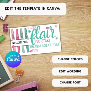 Back to School Teacher Gift Tag, Thank You Teacher Tag, First Day of ...