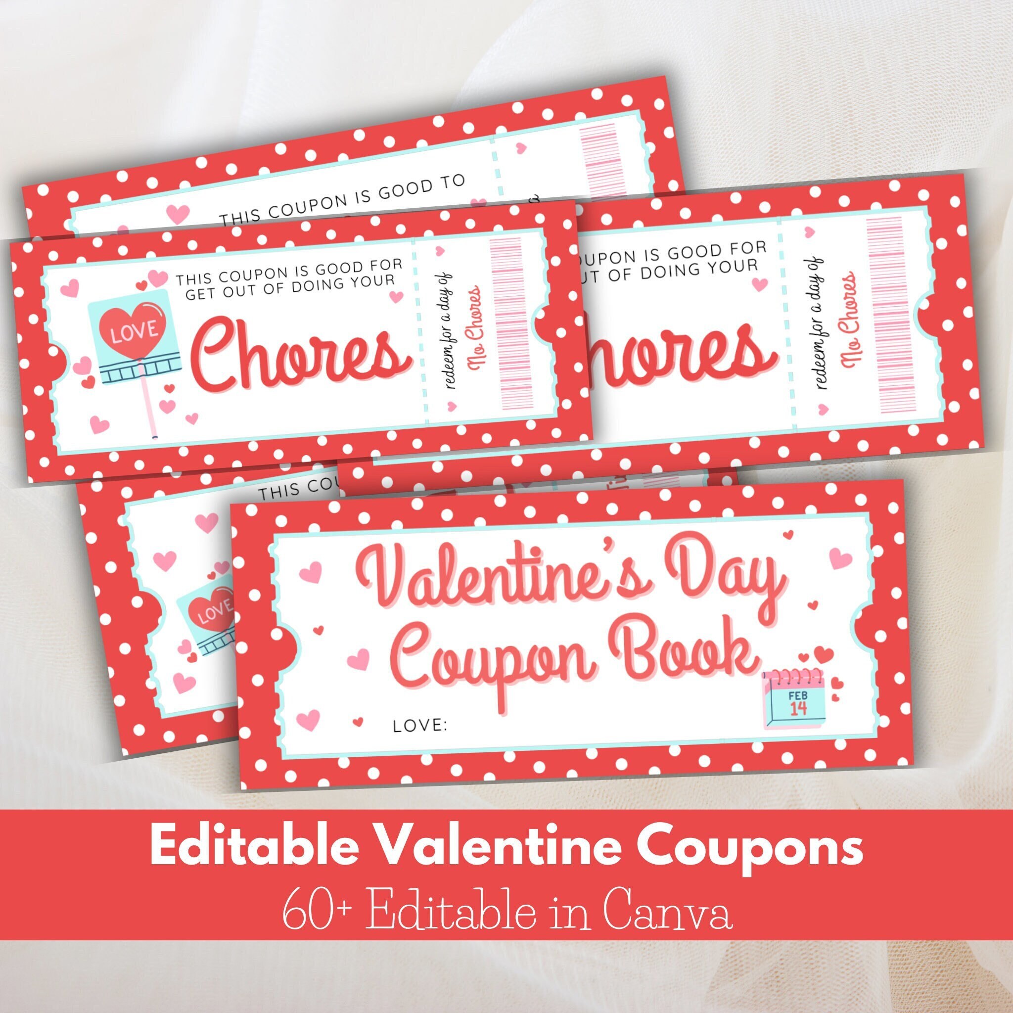 Editable, Kids Valentine Coupon, Valentines Day Coupons,valentine ...