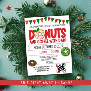 Donuts With Dad Flyer & Invitation: Editable Canva Template - Etsy