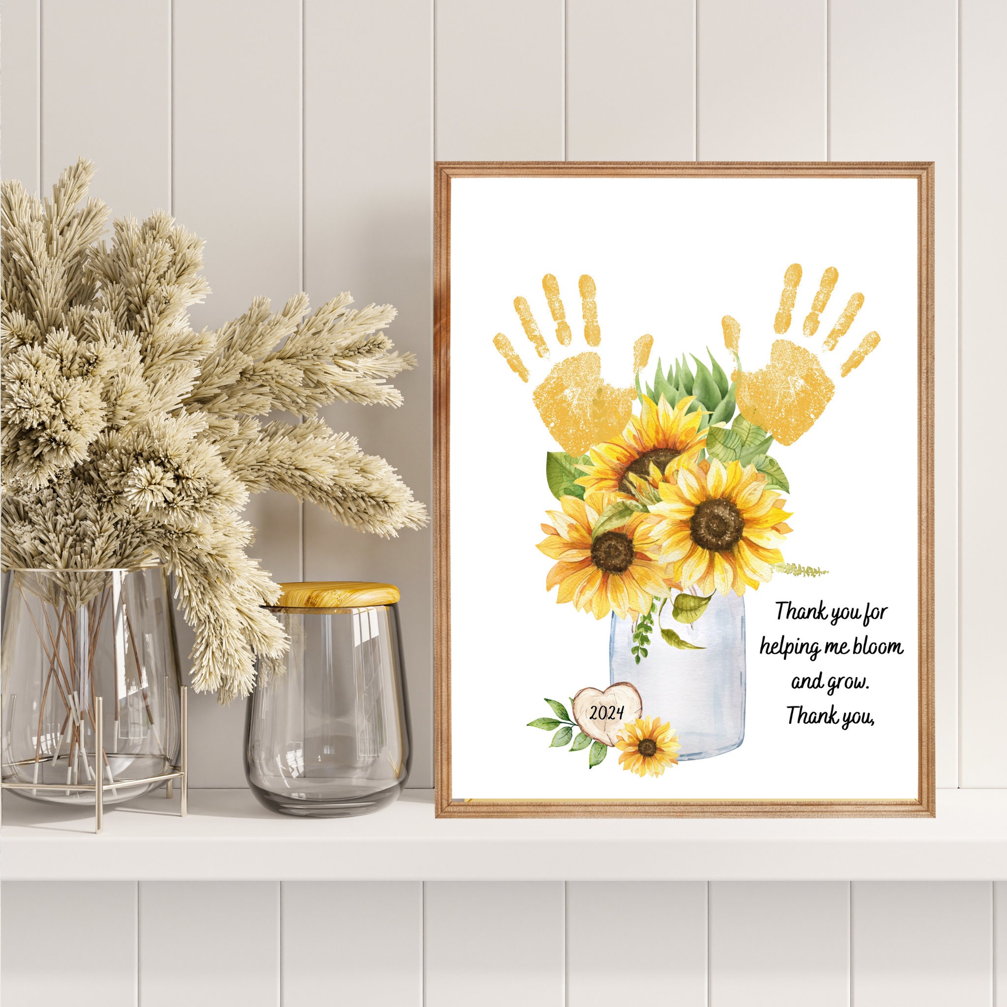 Teacher Appreciation Gift Handprint Art, Instant Download, Printable ...