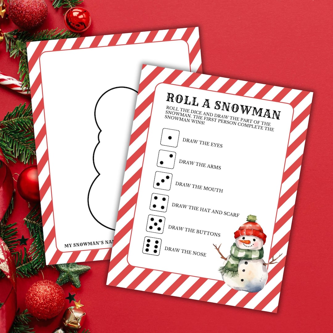 Roll a Snowman, Snowman Toilet Paper,roll a Snowman Dice Game, Snowman ...