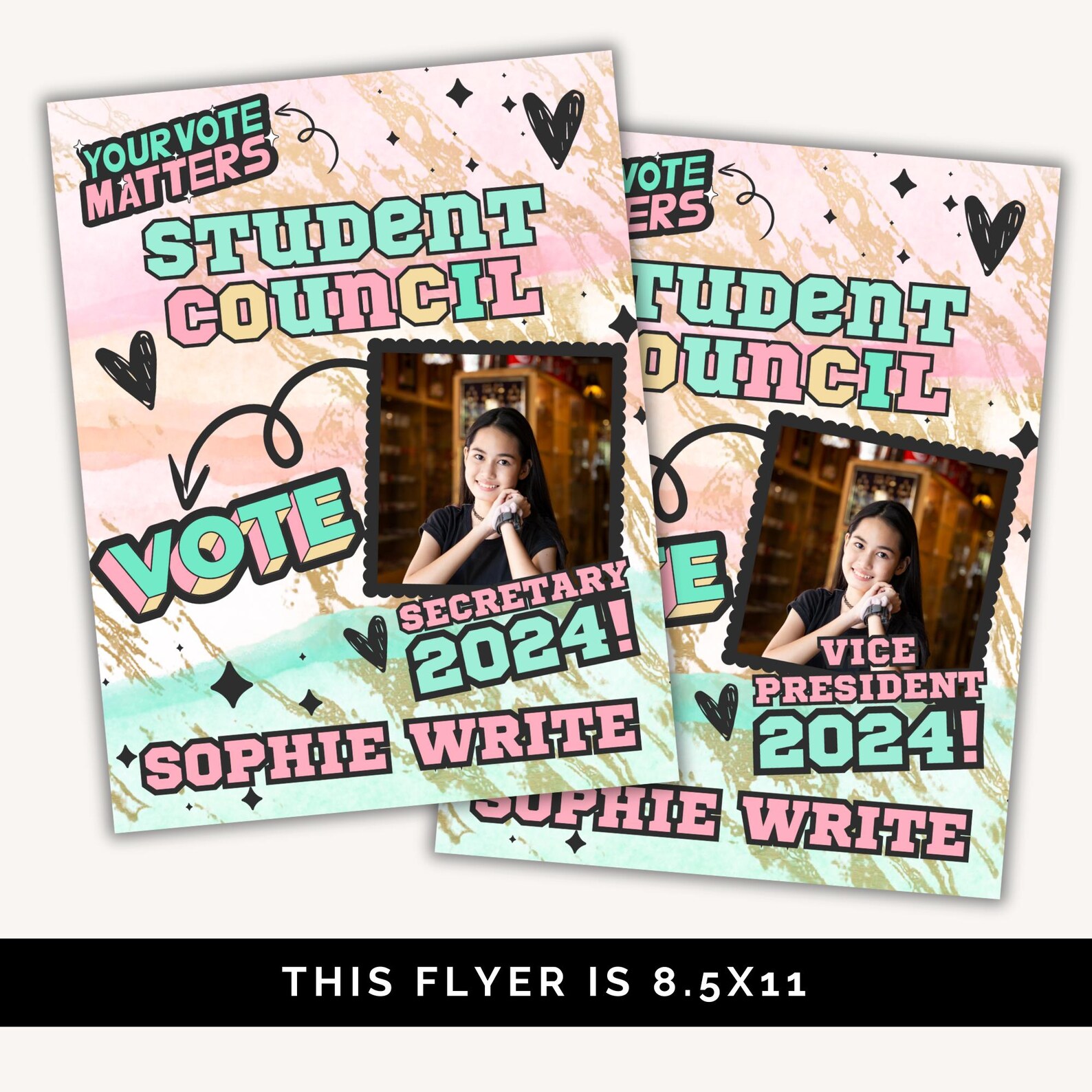 Student Council Campaign Flyer Templates: Editable Voting Design (canva ...