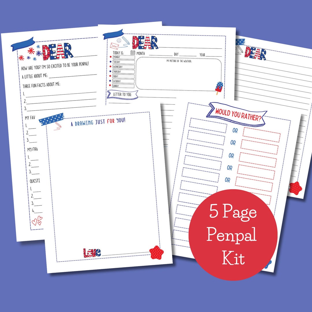 Digital Penpal Kit: 5-page Letter Writing Set (digital Download) - Etsy UK