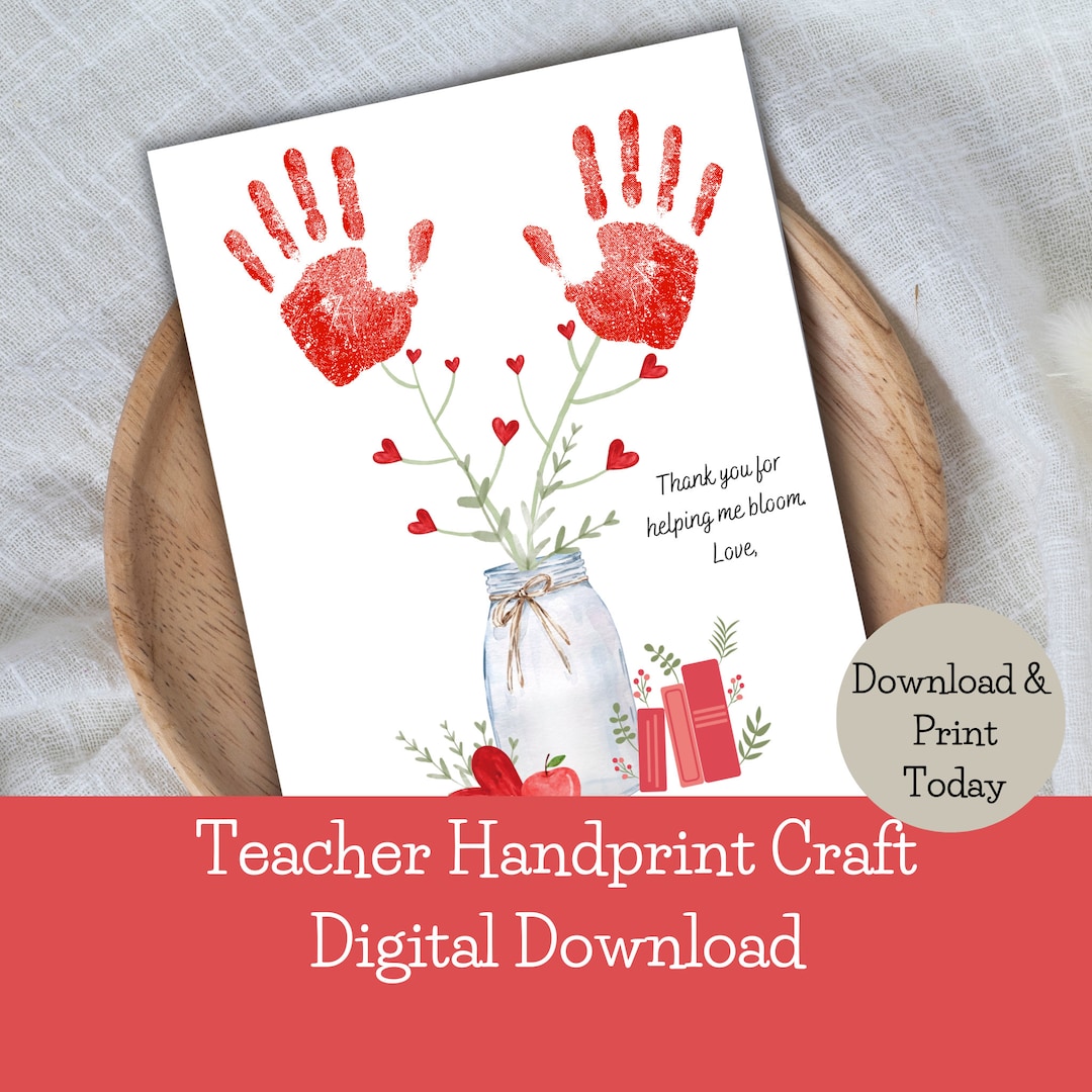 Teacher Handprint Gift, Teacher Appreciation Day, Teachers Day Gift ...