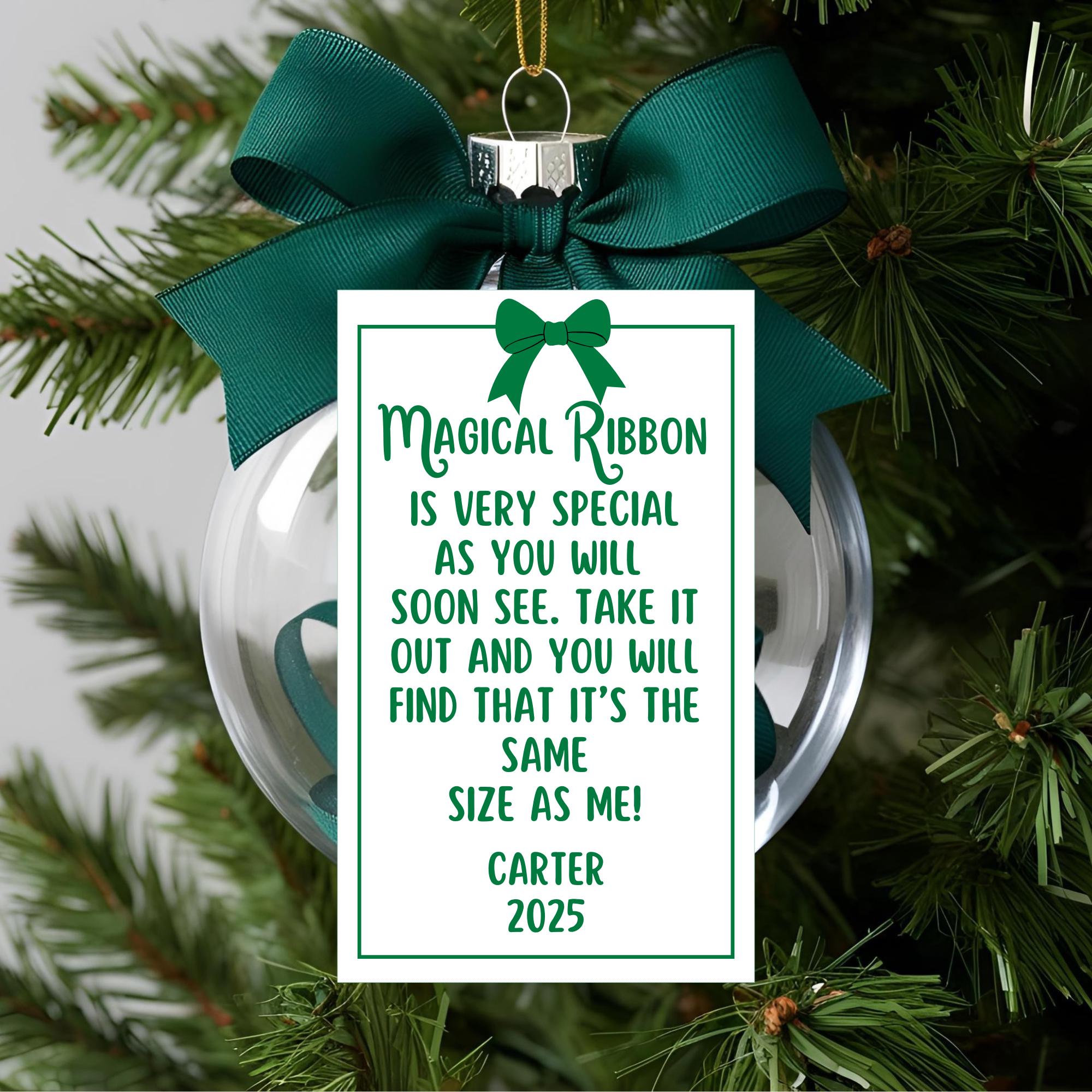 Editable Christmas Ornament Tag: Ribbon Height Keepsake (canva Template ...