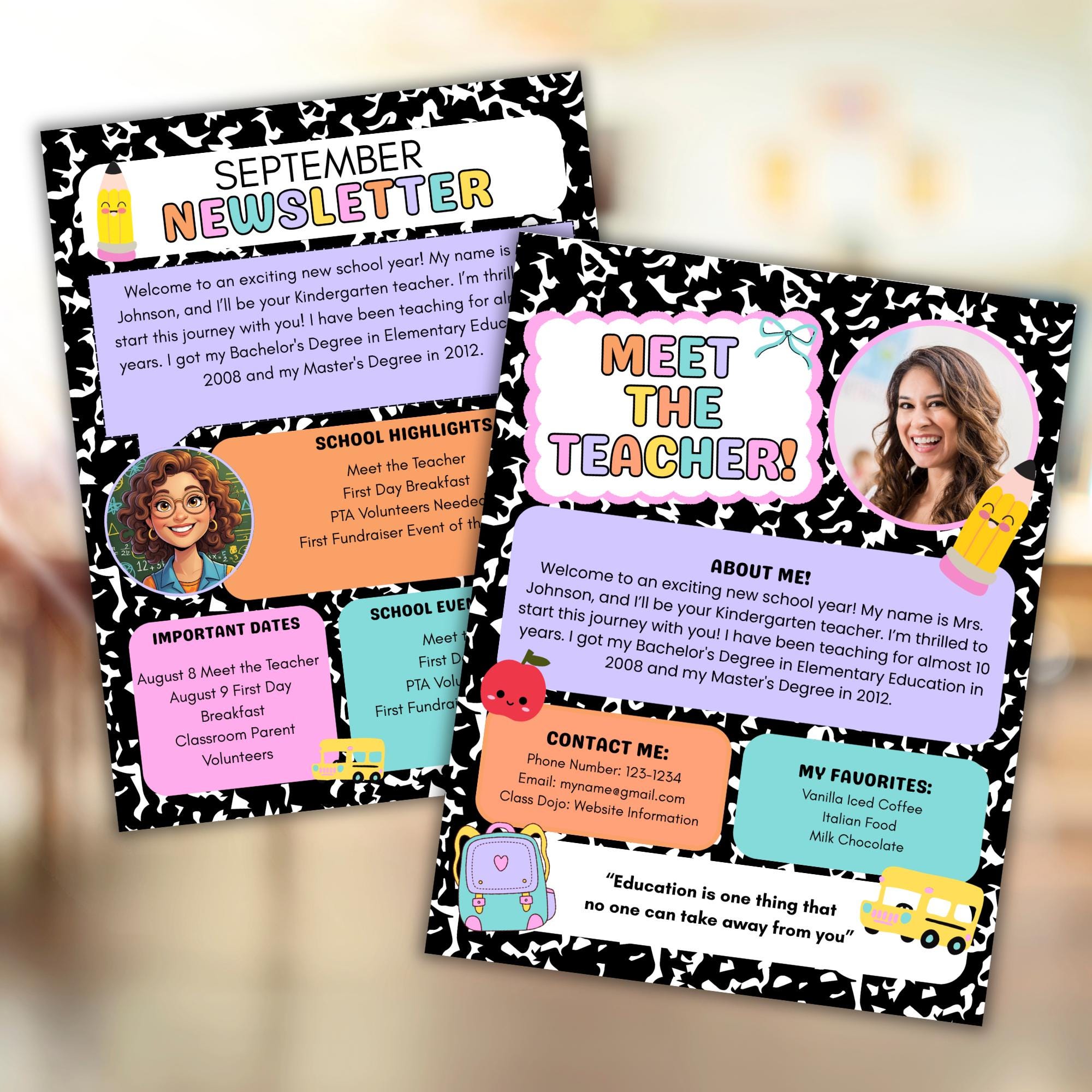 Editable Meet the Teacher Newsletter Template: Canva Design (a4/letter ...