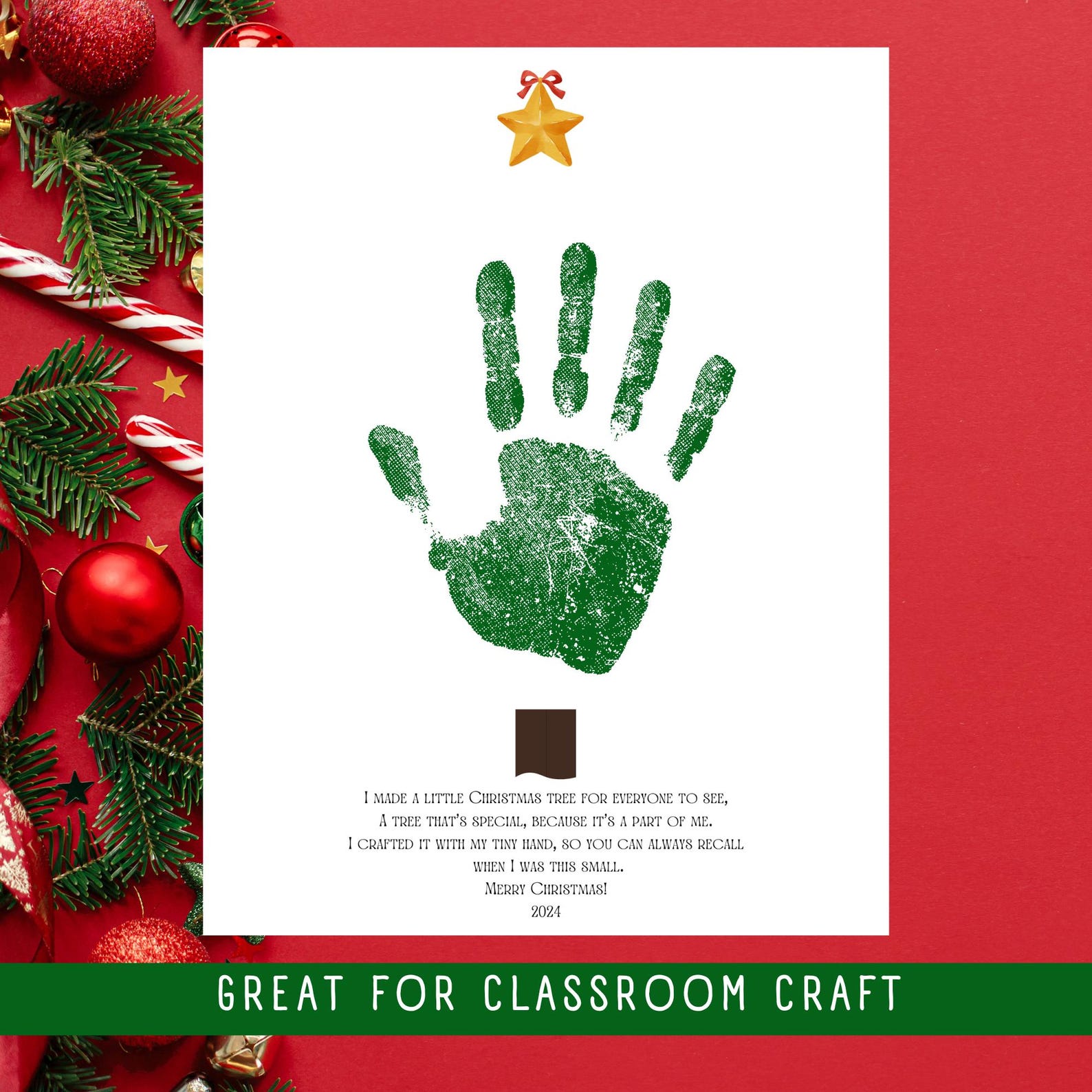 Family Handprint Christmas Tree Art: Keepsake Craft (digital Download ...