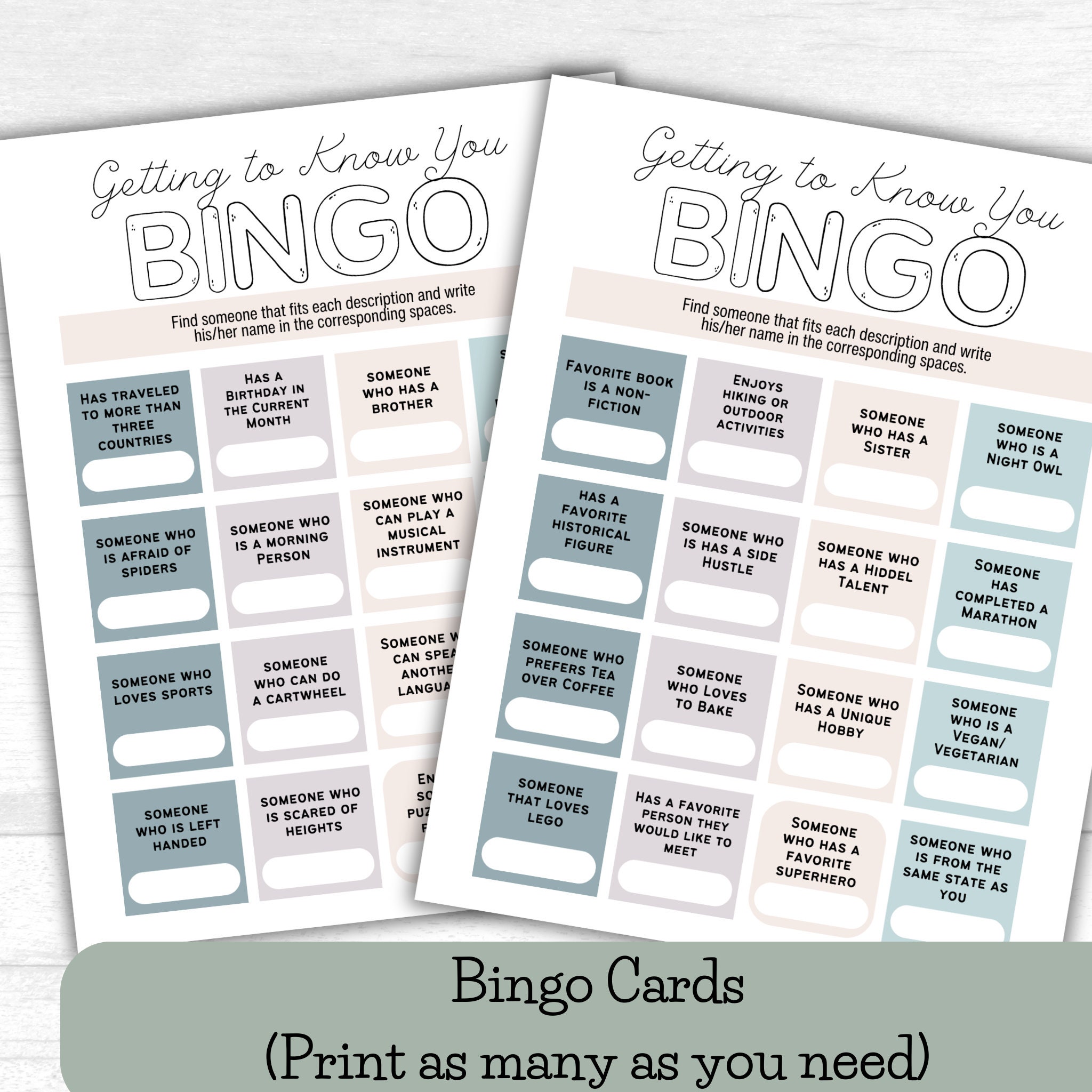 Fun Icebreaker Game Bundle: 'would You Rather', Bingo (digital Download ...