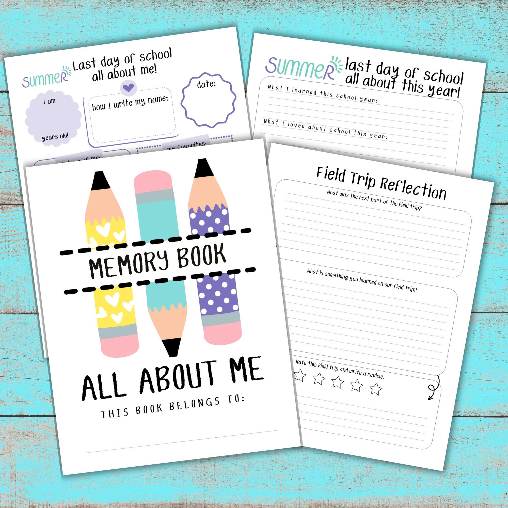 School Memory Book Printable: First & Last Day Keepsake (PDF) - Etsy