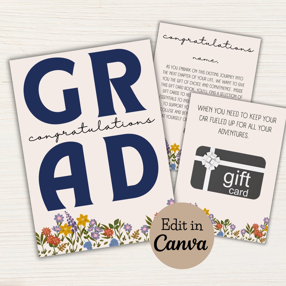 Editable Graduation Gift Card Book, Gift Card Holder Book, Handmade ...