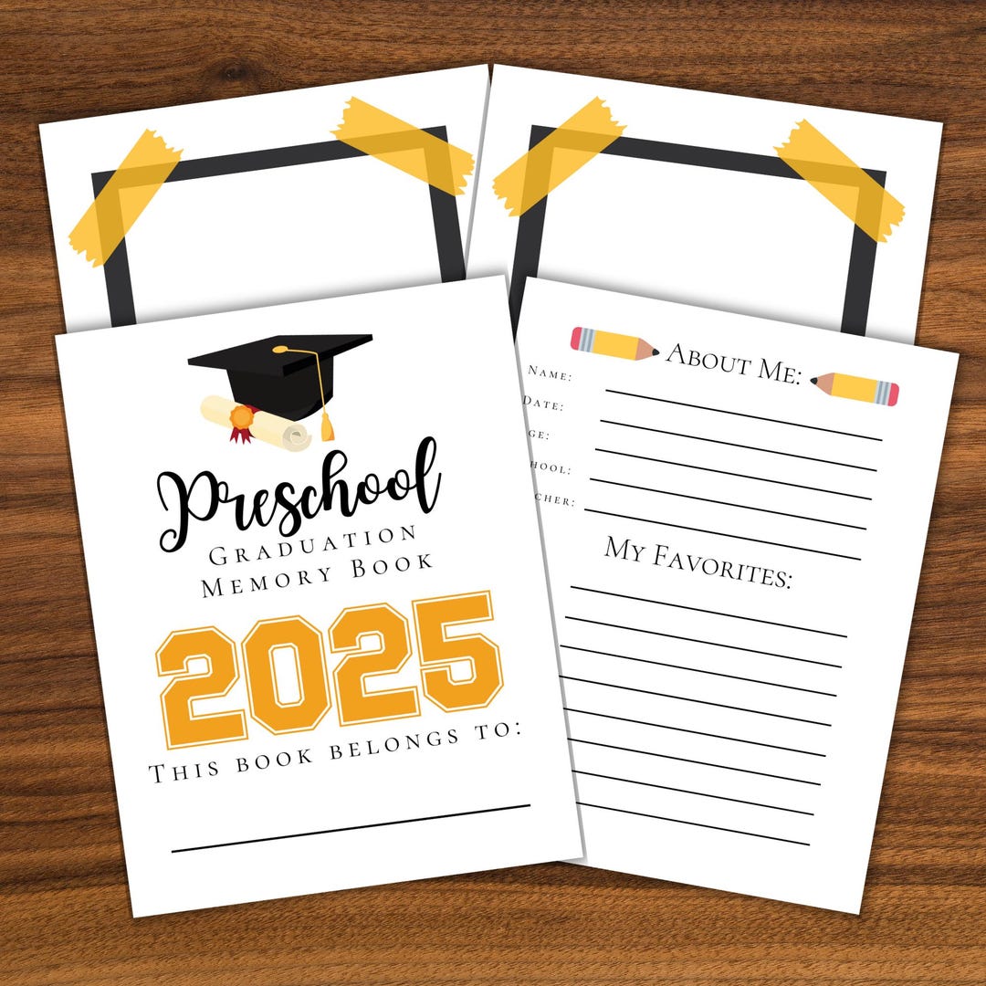 Preschool Graduation Memory Book: Handprint Art Keepsake (digital ...