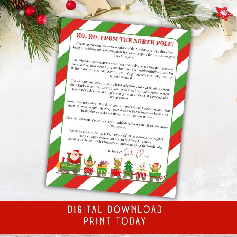 Elf Coming Soon Letter From Santa, Elf Letter, Coming Soon Elf, Letter ...