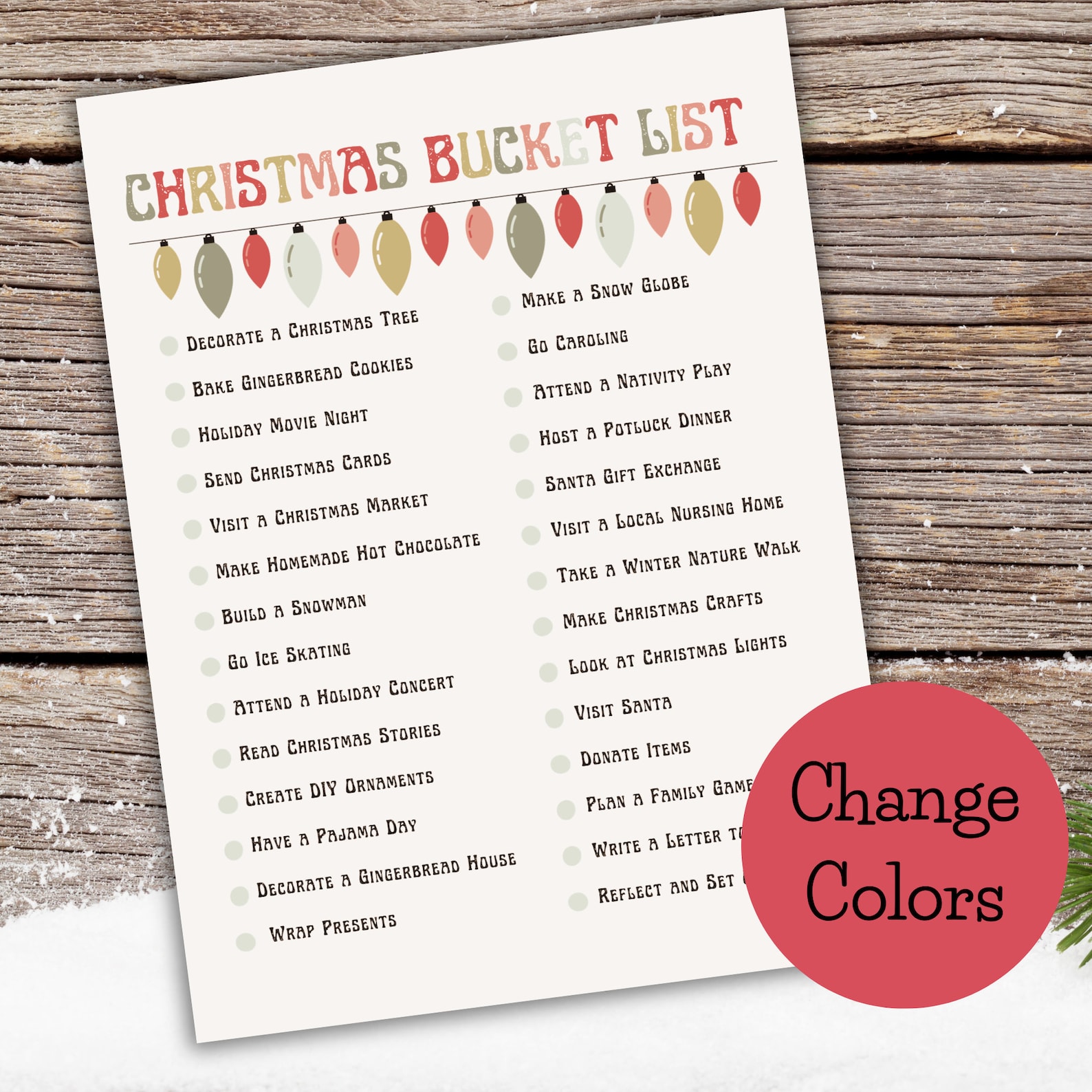 Editable Christmas Bucket List, Printable, Family Christmas Bucket List ...