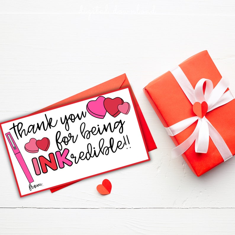 Flair Pens, Flair Pen Gift Tag, Teacher Valentine Tag, Valentine Tag ...