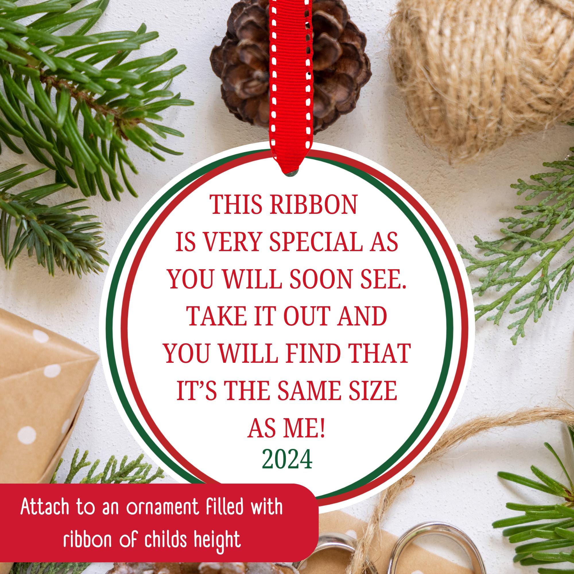 Child's Height Ribbon Ornament Tag (digital Download) - Etsy