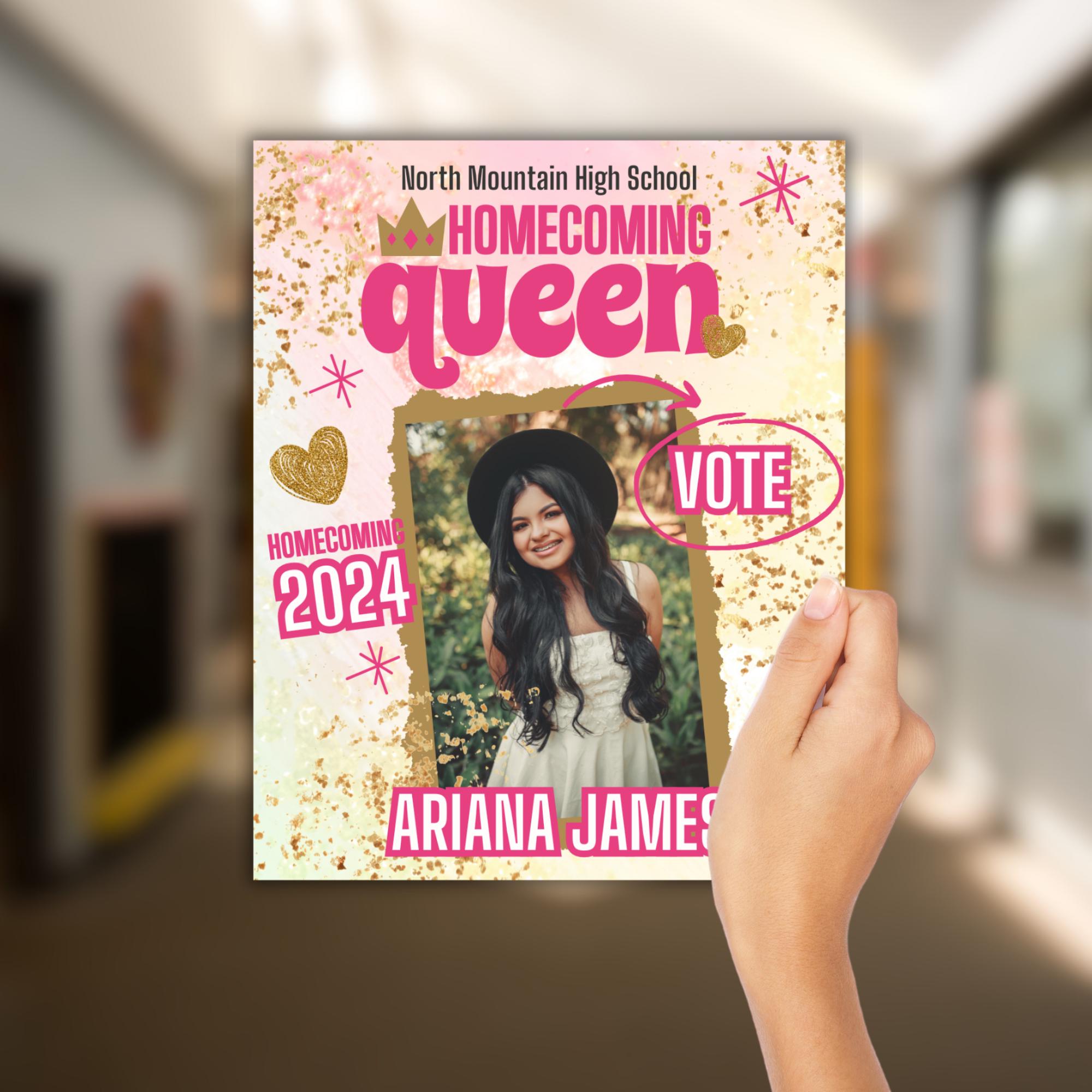 Homecoming Queen Social Media Flyer: Editable Canva Template (digital ...
