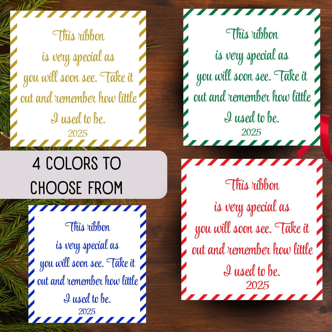 Height Ribbon Ornament Tag: Christmas Keepsake (digital Download) - Etsy