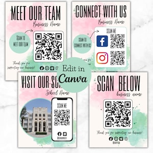 QR Code Flyer, Qr Code Sign, Editable Templates, Social Media Sign ...